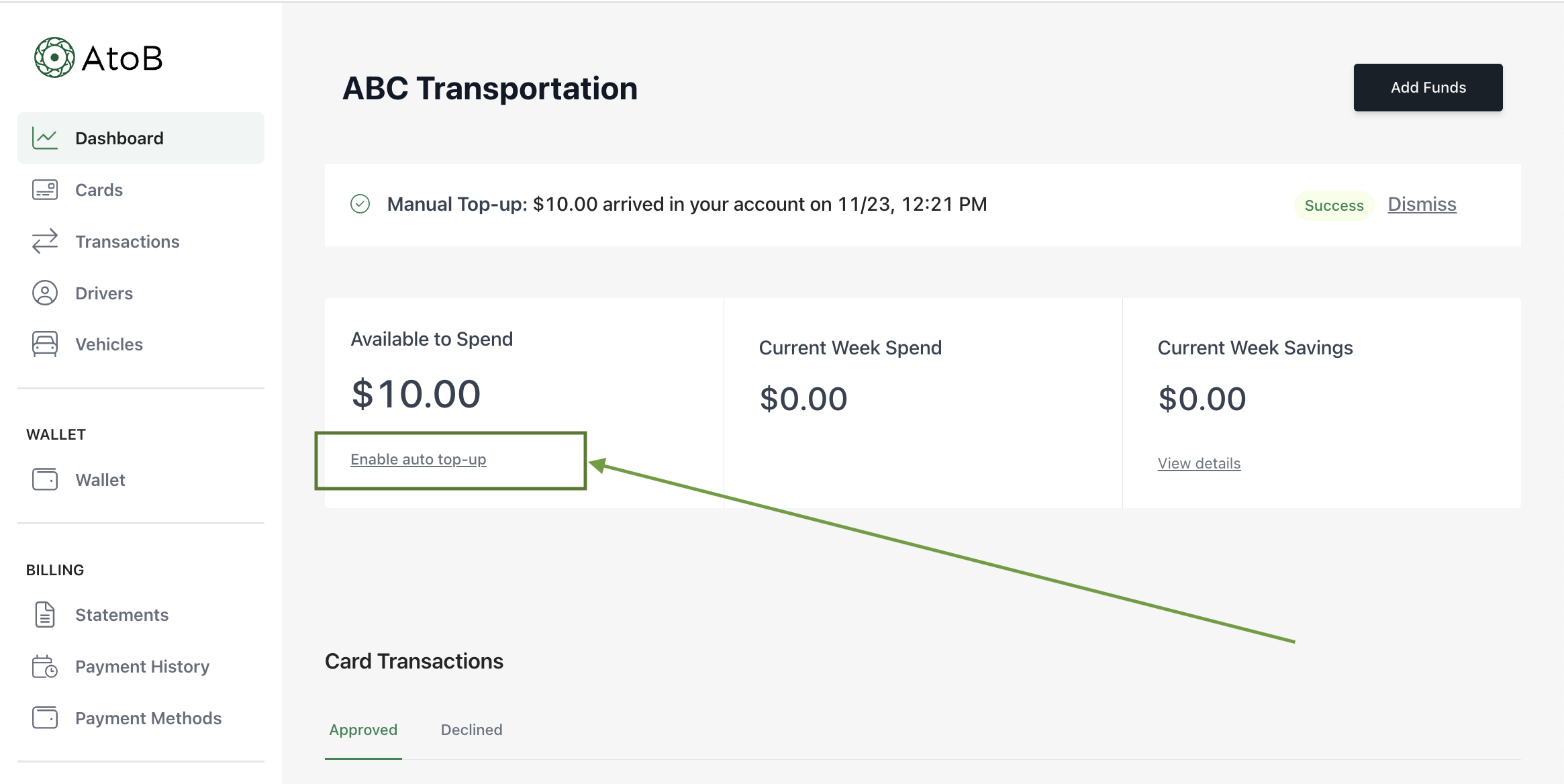 Funding Your AtoB Wallet – AtoB